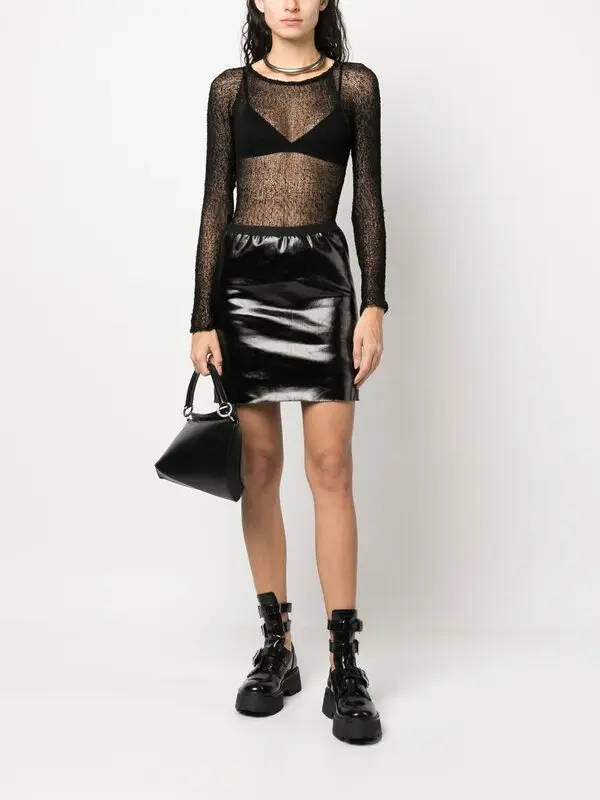 Rick Owens Glossy-finish Short Skirt