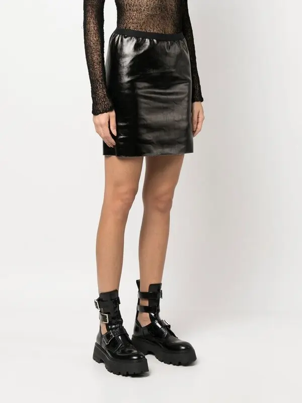 Rick Owens Glossy-finish Short Skirt