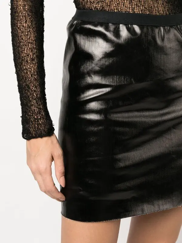 Rick Owens Glossy-finish Short Skirt