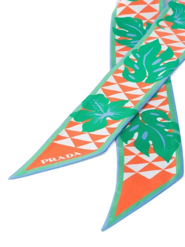 Prada Floral-print Twill Scarf