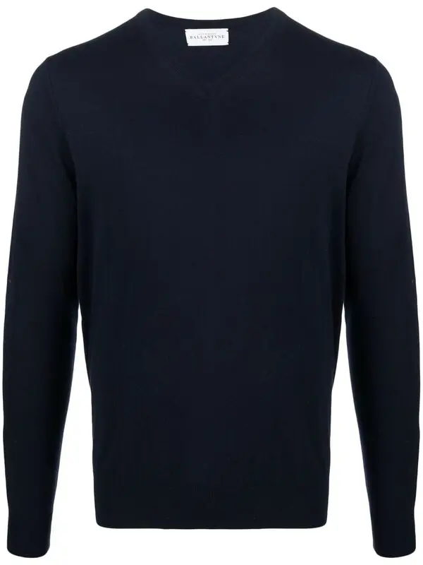 BALLANTYNE Round-neck Cotton Cardigan - Blue