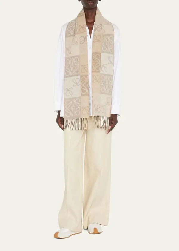Loewe Anagram Logo Cashmere-blend Scarf