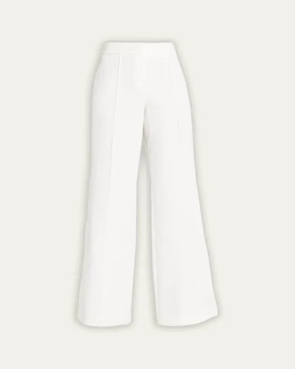 MILLY Nash High-rise Wide-leg Cady Pants - Ecru