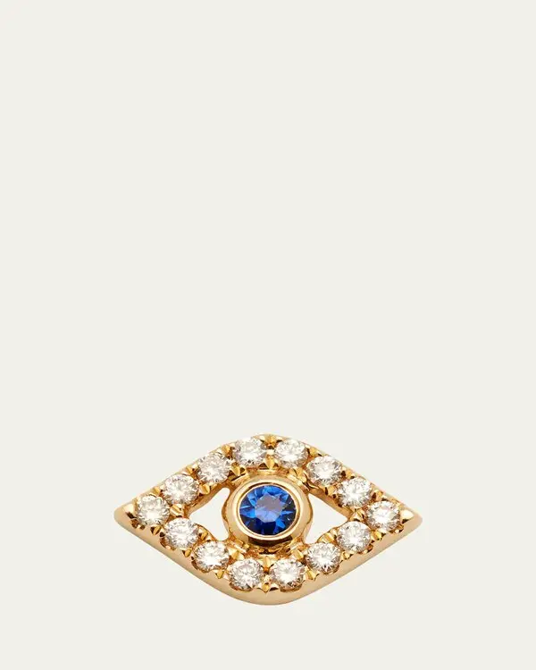 SYDNEY EVAN 14k Yellow Sapphire Bezel Eye Stud Earring - Gold