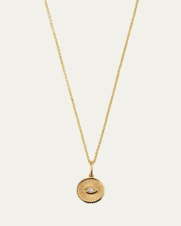 SYDNEY EVAN 14k Diamond Evil Eye Coin Necklace - Gold