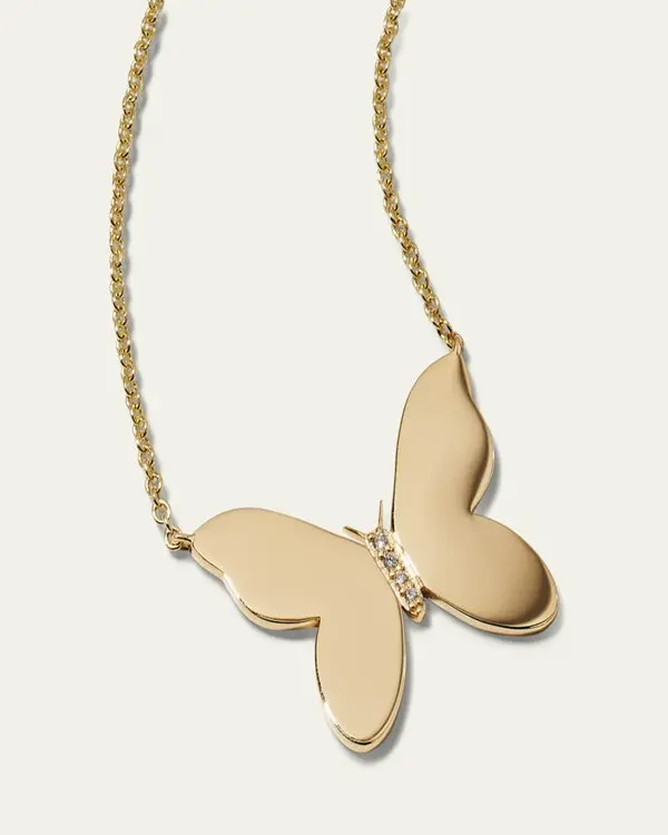 SYDNEY EVAN 14k Butterfly Diamond Pendant Necklace