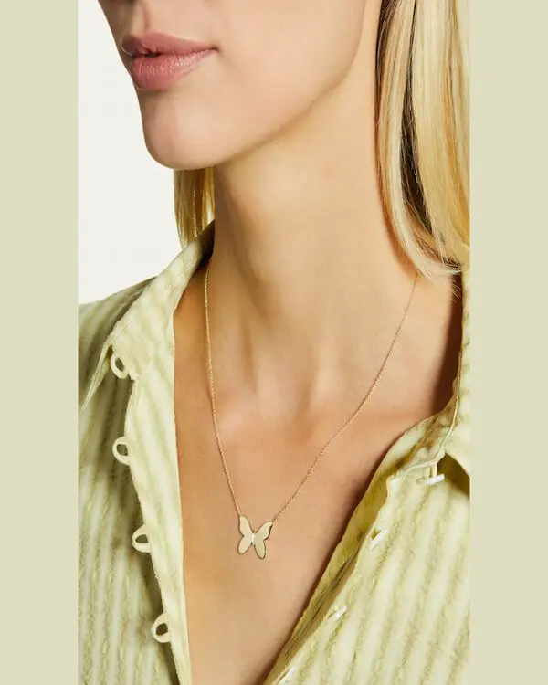 SYDNEY EVAN 14k Butterfly Diamond Pendant Necklace