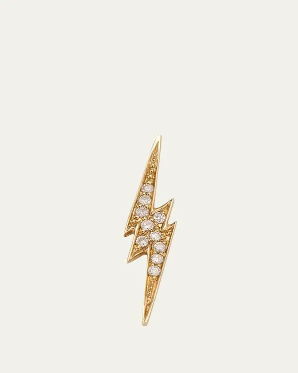 SYDNEY EVAN 14k Diamond Lightning Bolt Stud Earring - Gold