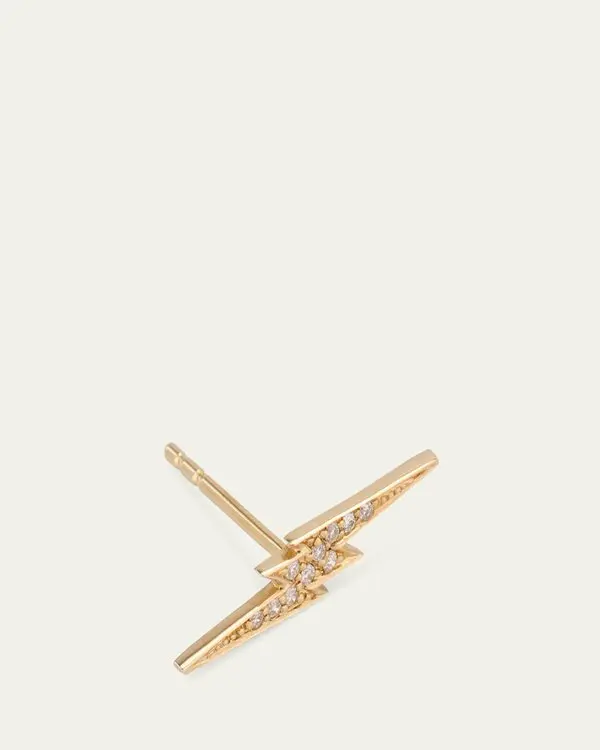 SYDNEY EVAN 14k Diamond Lightning Bolt Stud Earring - Gold