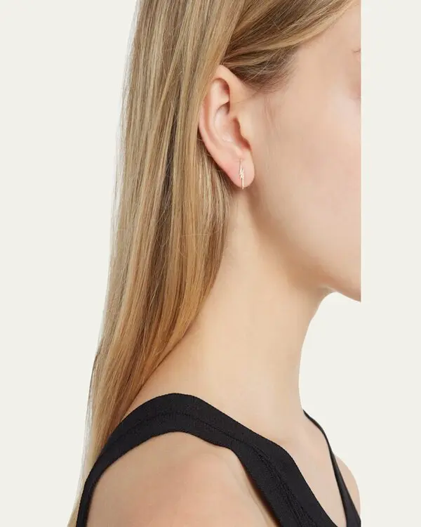 SYDNEY EVAN 14k Diamond Lightning Bolt Stud Earring - Gold