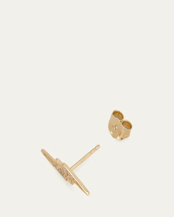 SYDNEY EVAN 14k Diamond Lightning Bolt Stud Earring - Gold