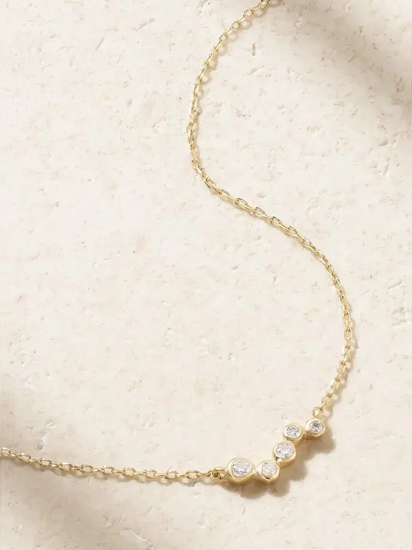 Mateo Wave 14-karat Diamond Necklace - Gold