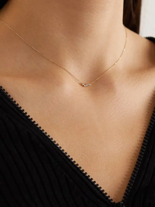 Mateo Wave 14-karat Diamond Necklace