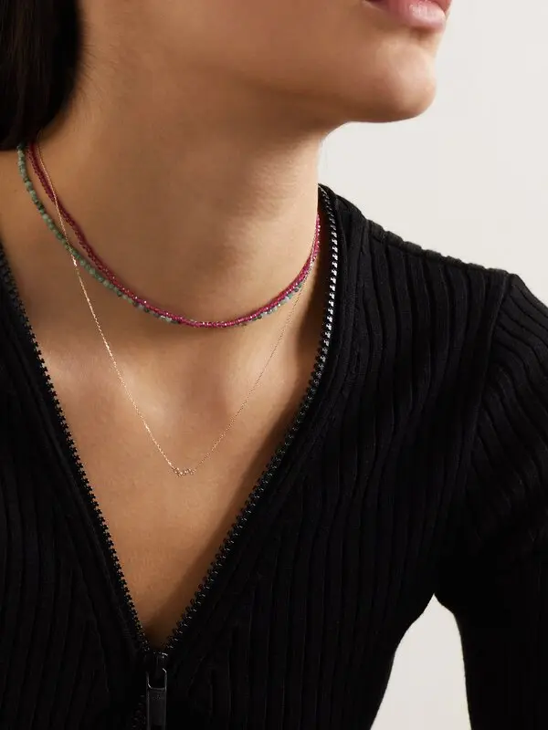 Mateo Wave 14-karat Diamond Necklace