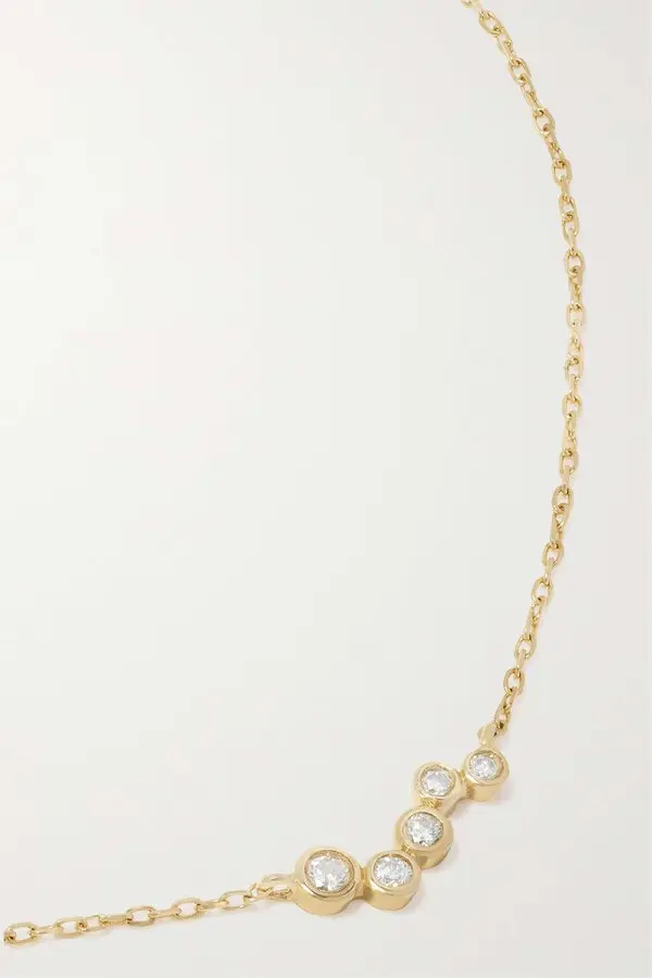 Mateo Wave 14-karat Diamond Necklace