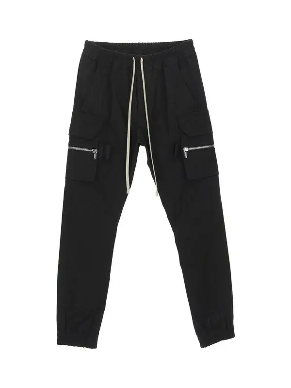 Rick Owens Mastodon Drawstring Cargo Trousers - Black | Editorialist