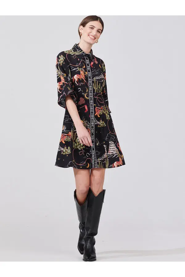 knee length dresses for ladies Raye Silk Dress Black – Hayley Menzies main image 0