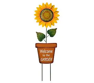 GLITZHOME 36 Welcome To The Garden Sunflower Ardstake - One-color