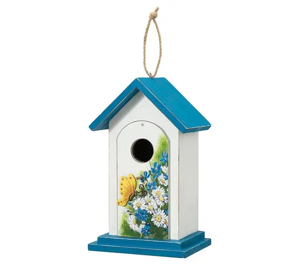 GLITZHOME Spring Is Every Daisy Wood Birdhouse