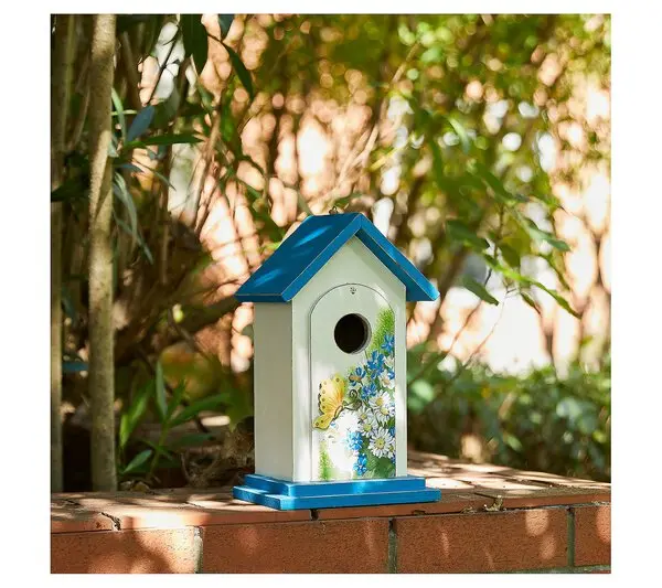 GLITZHOME Spring Is Every Daisy Wood Birdhouse