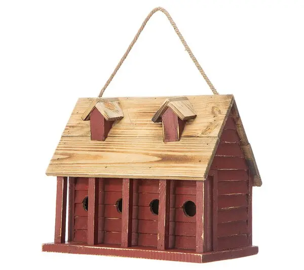GLITZHOME Distressed Wood Cottage Style Birdhou E - One-color
