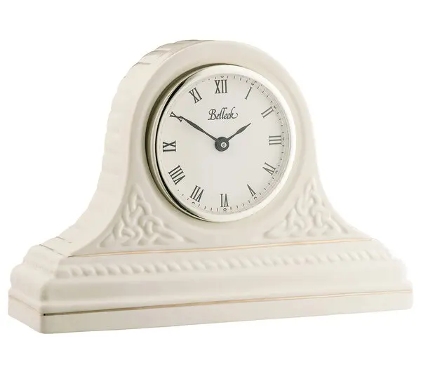 BELLEEK Pottery Celtic Mantel Clock - One-color
