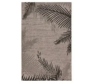 HOMEROOTS 5' X 7' Palm Leaves Indoor Outdoor Ar Ea Rug - One-color