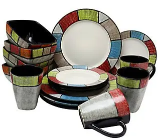 ELAMA Country Cottage 16-piece Stoneware Dinner Ware Set - One-color