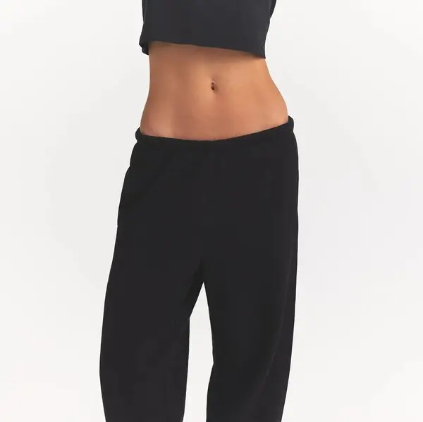 SKIMS Cotton Fleece Jogger Pants - Onyx