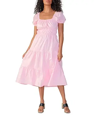 Sanctuary Square Neck Cotton Midi Dress
