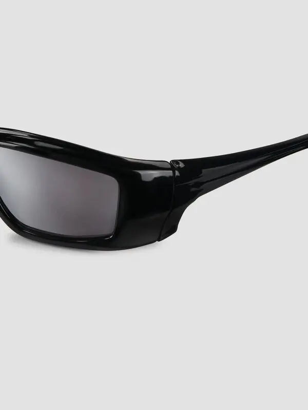 Rick Owens 55mm Mirrored Rectangular Sunglasses - Black