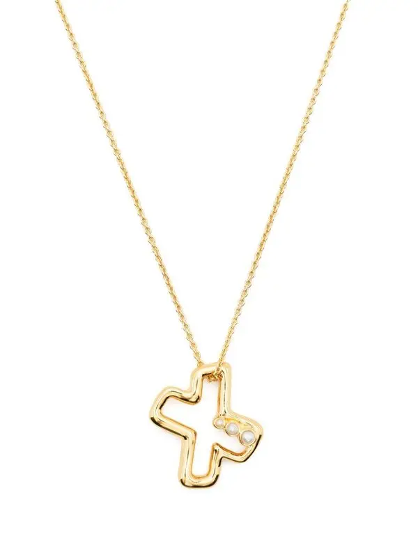 MISSOMA Pearl-embellished Initial Pendant Necklace - Gold