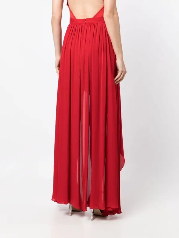 Elie Saab High-low Silk Skirt - Red