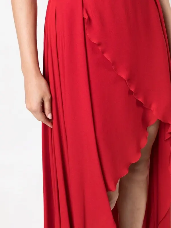 Elie Saab High-low Silk Skirt - Red
