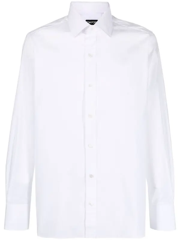 TOM FORD Long-sleeved Cotton Shirt - White
