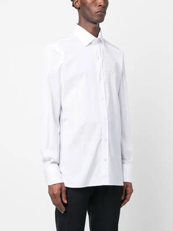 TOM FORD Long-sleeved Cotton Shirt - White