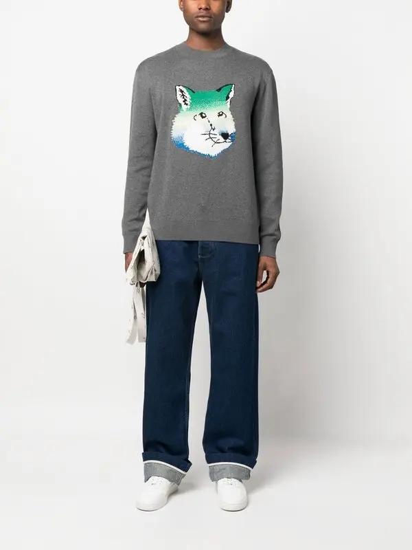 Maison Kitsuné Vibrant Fox Head Intarsia Pullover