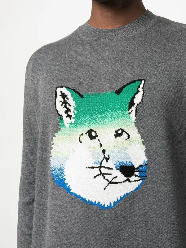 Maison Kitsuné Vibrant Fox Head Intarsia Pullover