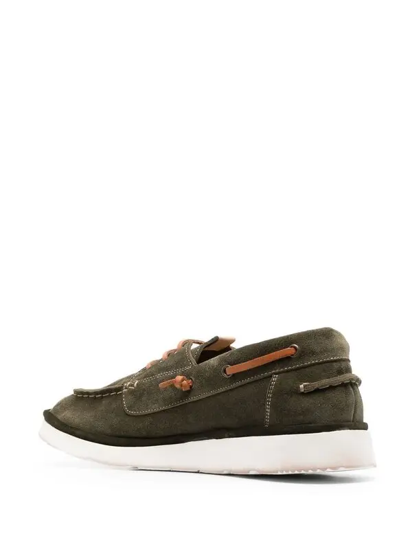 Moma Suede Boat Shoes - Green