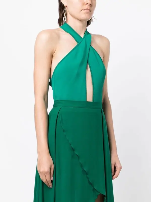 Elie Saab Halter Keyhole Bodysuit - Green