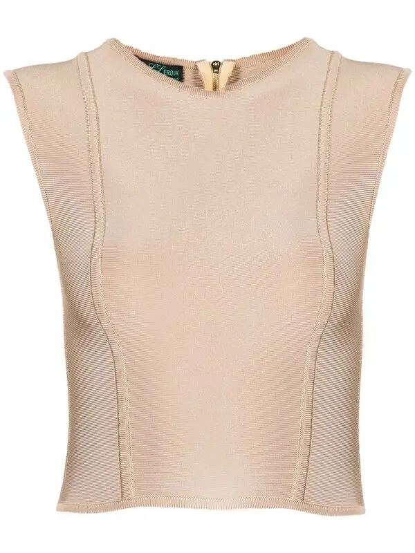 HERVE L. LEROUX Bandage Cropped Top - Neutrals