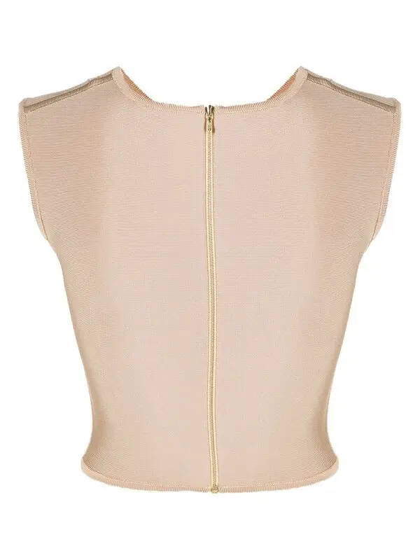 HERVE L. LEROUX Bandage Cropped Top - Neutrals