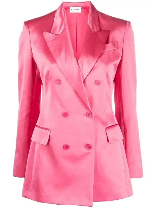 P.a.r.o.s.h Satin Finish Double-breasted Blazer