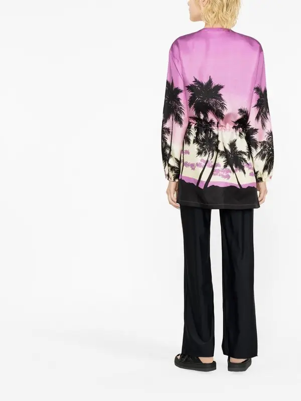 Palm Angels Graphic-print Long-sleeve Top - Purple