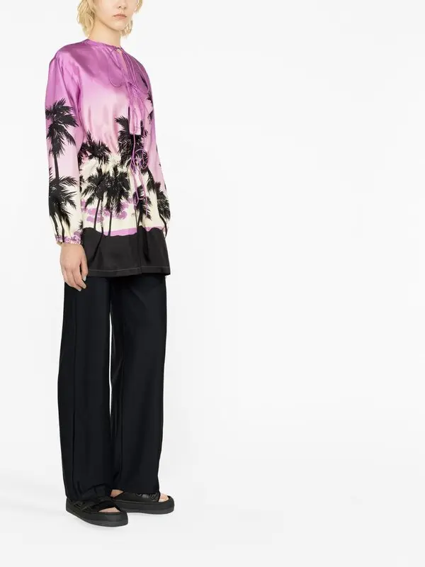 Palm Angels Graphic-print Long-sleeve Top - Purple