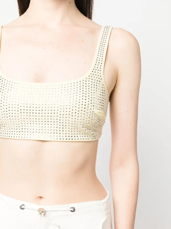 Patrizia Pepe Crystal Embellished Crop Top