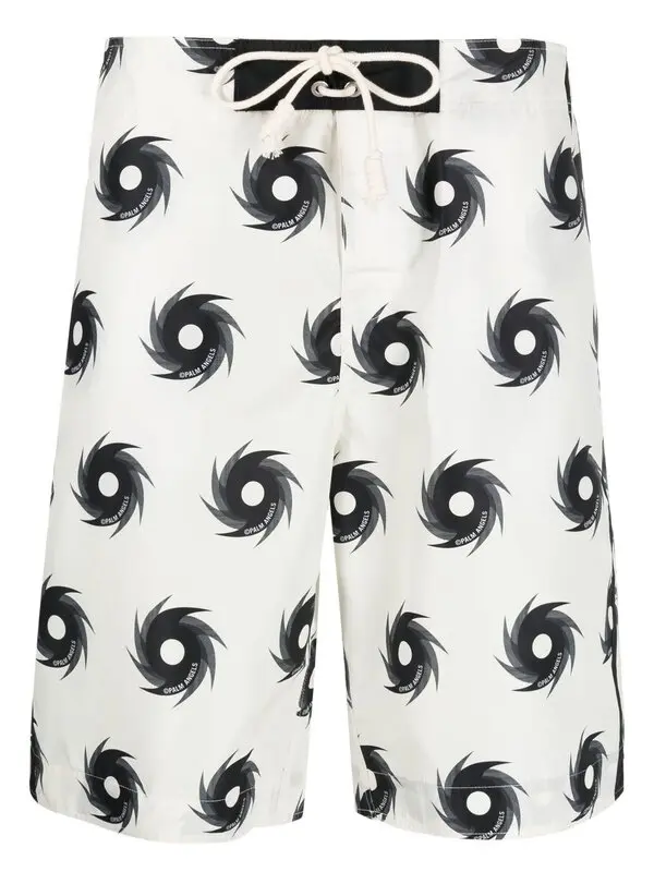 Palm Angels Graphic-print Drawstring Swim Shorts