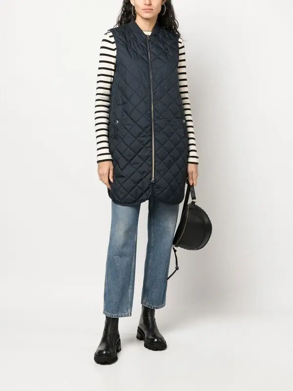 Geox Asheely Quilted Gilet - Blue