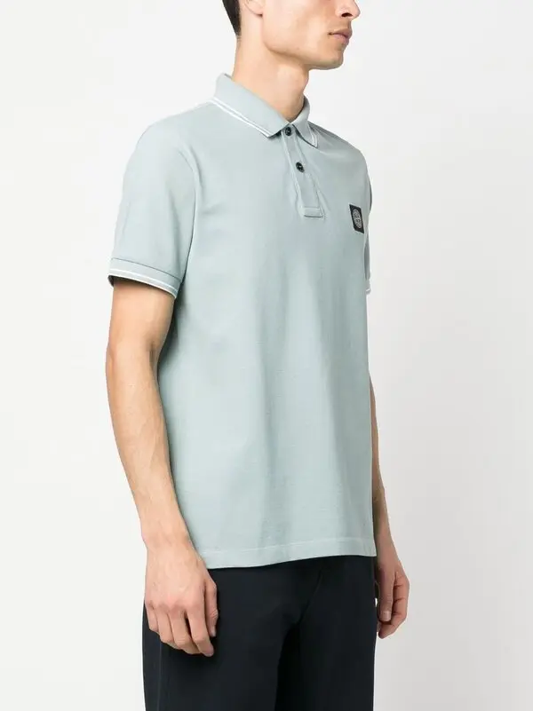 Stone Island Compass-patch Polo Shirt - Grey