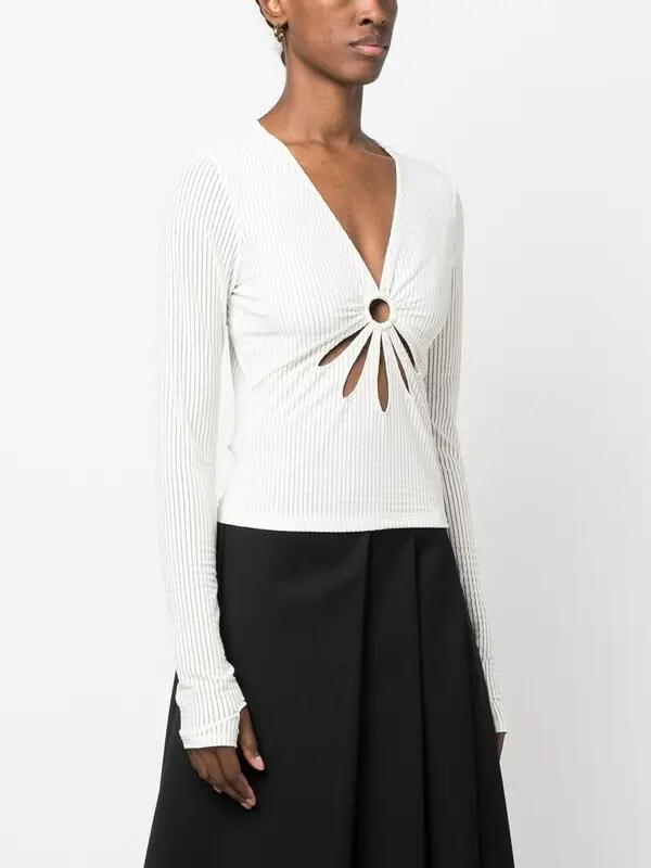 Collina Strada Cut-out Detailing V-neck Top